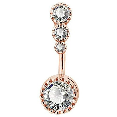 316L Surgical Steel Belly Button Rings Clear Navel Rings Belly Rings ...