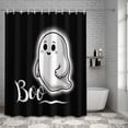Bathroom Shower Curtain Halloween Cute Ghost Boo Waterproof Shower ...