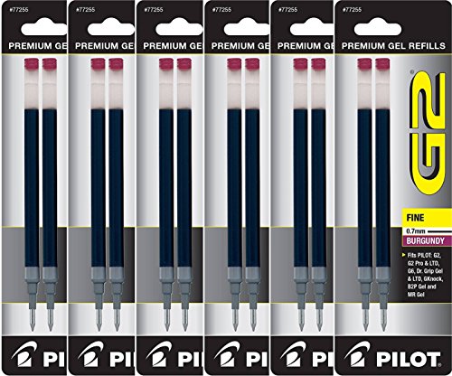 Value Pack of 6 - Pilot G2 Gel Ink Refills for Rolling Ball Pen, Fine ...