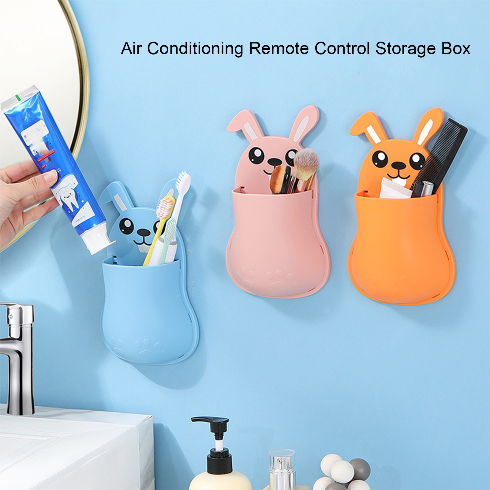 1 Set Bathroom Storage Pouch Rabbit Shape Space-saving Great Load ...
