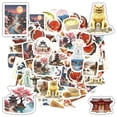 35pcs Traditional Japan Stickers Koi Cultural Decals Decorative Vintage ...