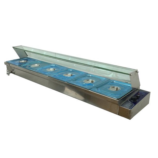 INTBUYING 6-Pan Bain-Marie Buffet Food Warmer Bain Marie Countertop ...