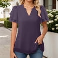LINGLANG Women's Summer V-Neck Chiffon Blouse Fashion Flutter Sleeve ...