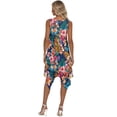 Binienty Sleeveless Sundress with Tropical Floral Pattern, Irregular ...