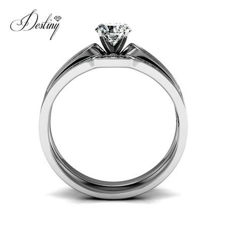 Destiny Jewellery Crystals from Swarovski Rings Set with 18k White Gold ...