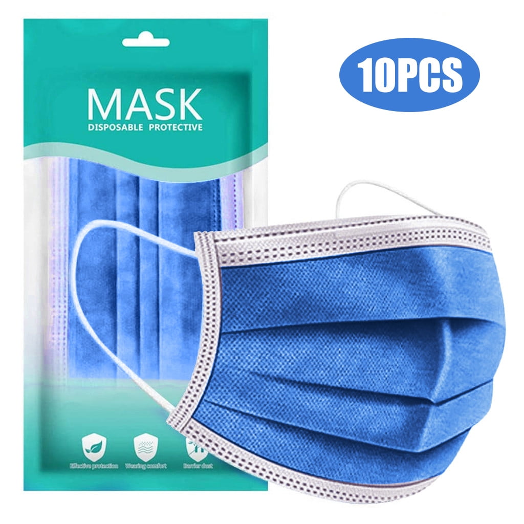 50/100/200ct Adult Disposable Face Cover Mask Industrial 3Ply Ear Loop ...
