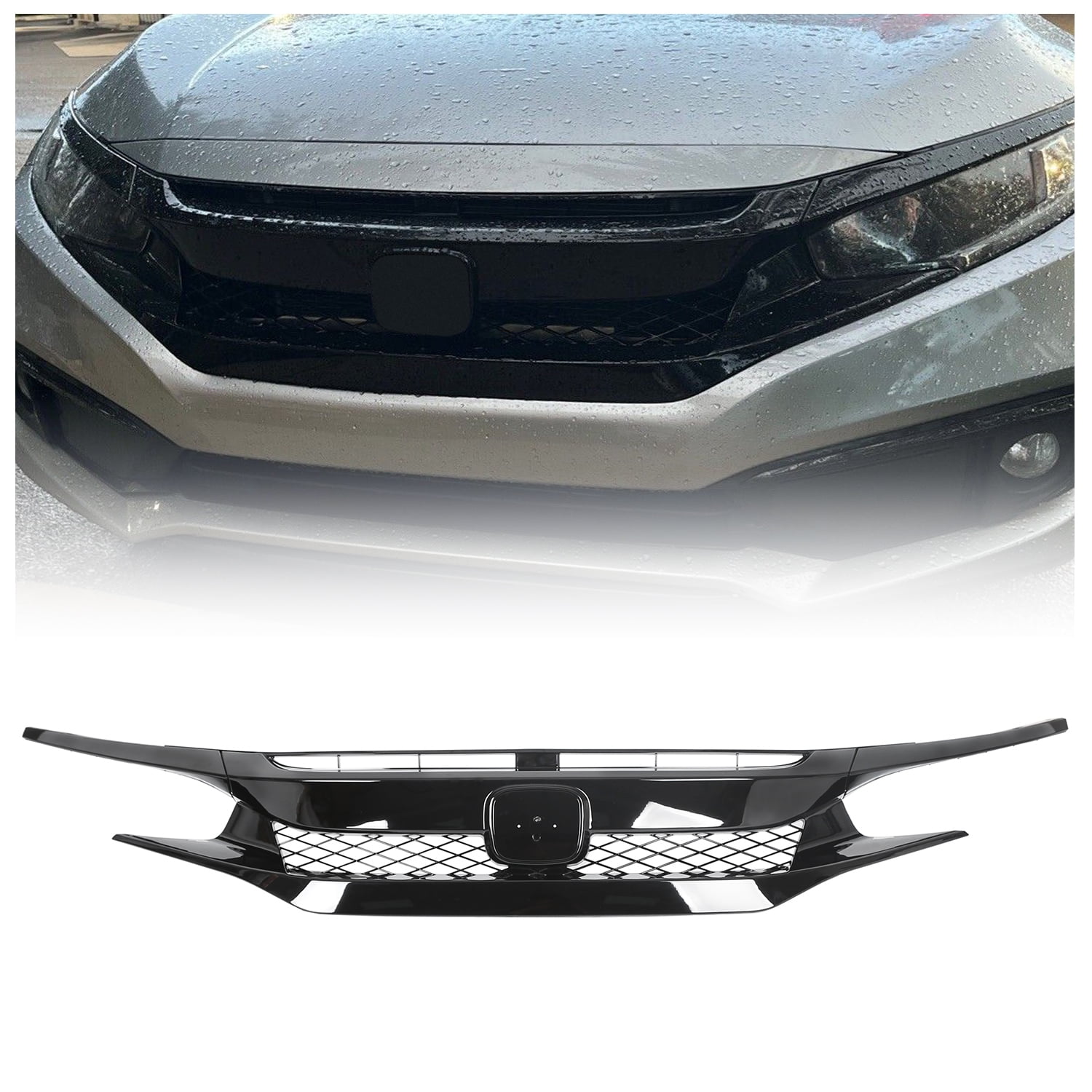 Kojem Front Bumper Mesh Battle Grille Bumper Hatchback Type-R Style ...