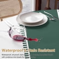 Green Round Tablecloth 54 inches Stripes Solid Color Waterproof Oil ...