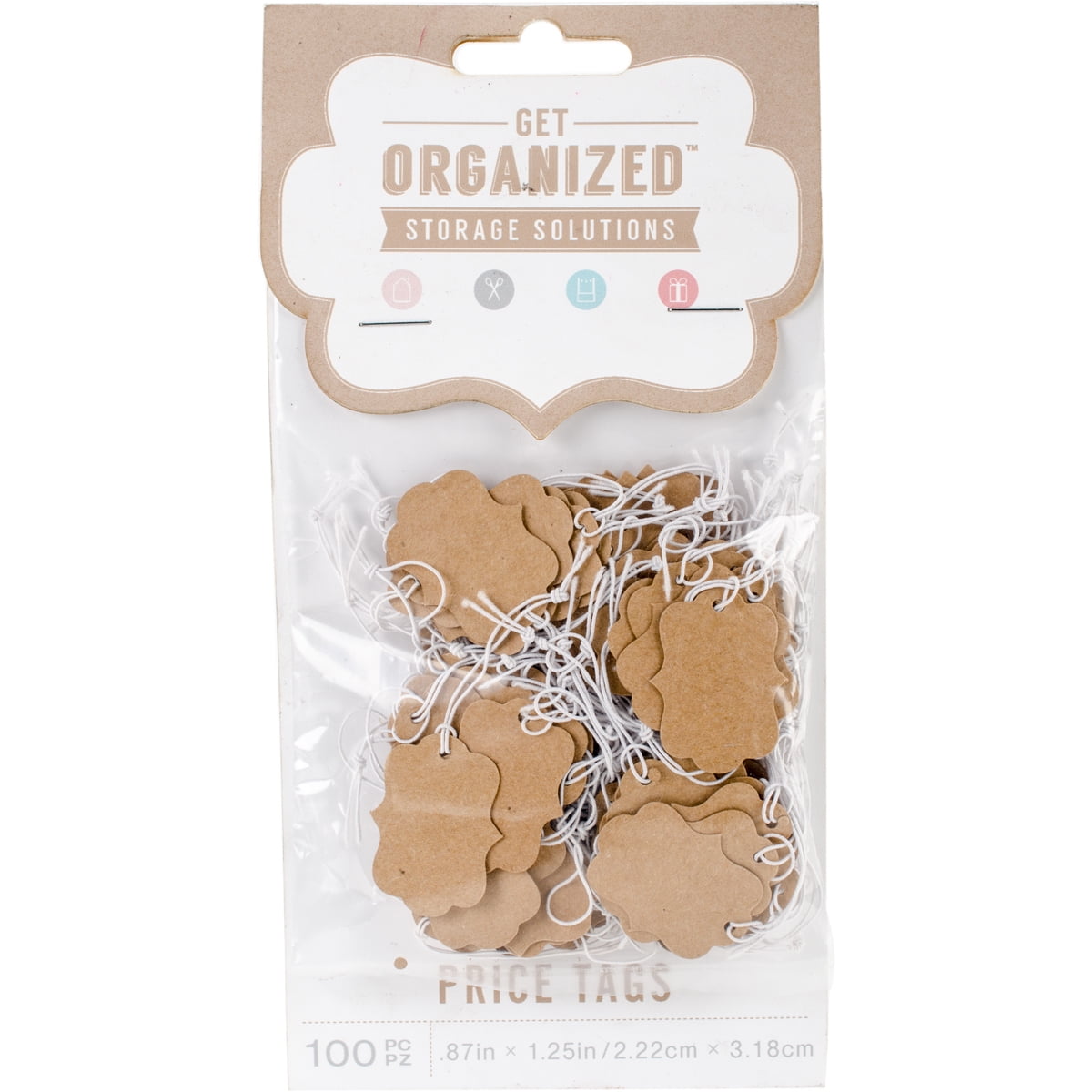 Small Jewelry Hang Tags .75"X1.25" 100/Pkg-Kraft | Walmart Canada