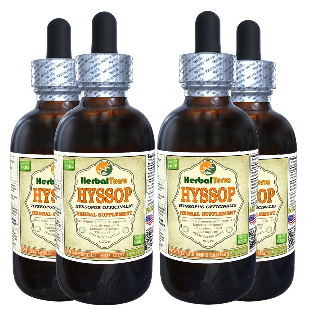 Hyssop (Hyssopus Officinalis) Tincture, Organic Dried Herb Liquid ...