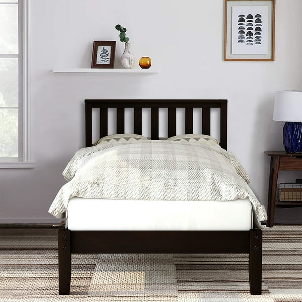 Twin Bed Frames No Box Spring Needed Urhomepro Solid Wood Platform Bed