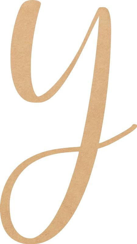 Unfinished Script Wood 5'' Tall Nicholia Letters Alphabet Y, Paintable ...