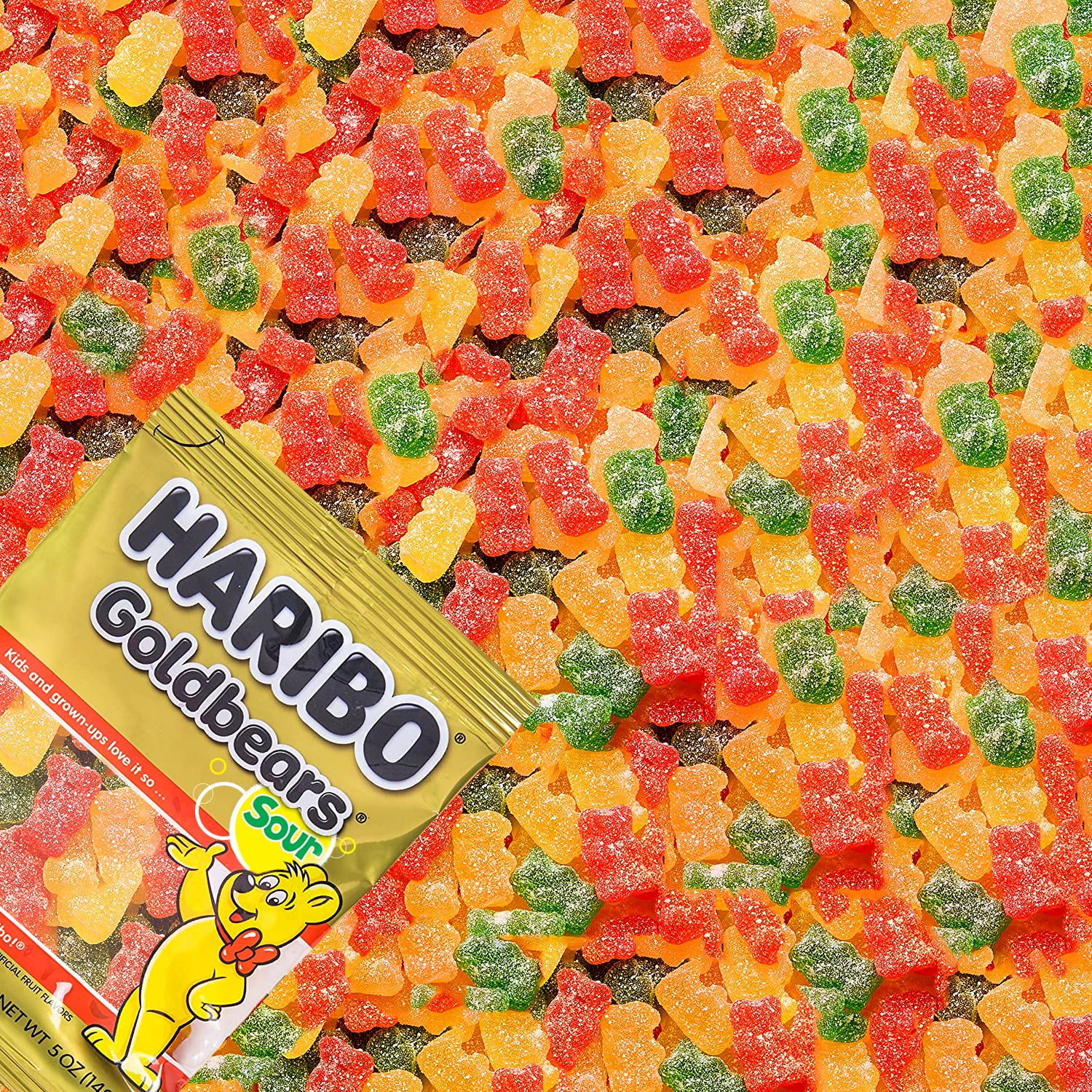HARIBO GUMMI BEARS GOLDBEARS BULK 4 LB BAG - Sour Gummy Bears Candy Bag ...