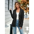 Womens Long Sleeve Cable Knit Sweater Open Front Cardigan Button Loose