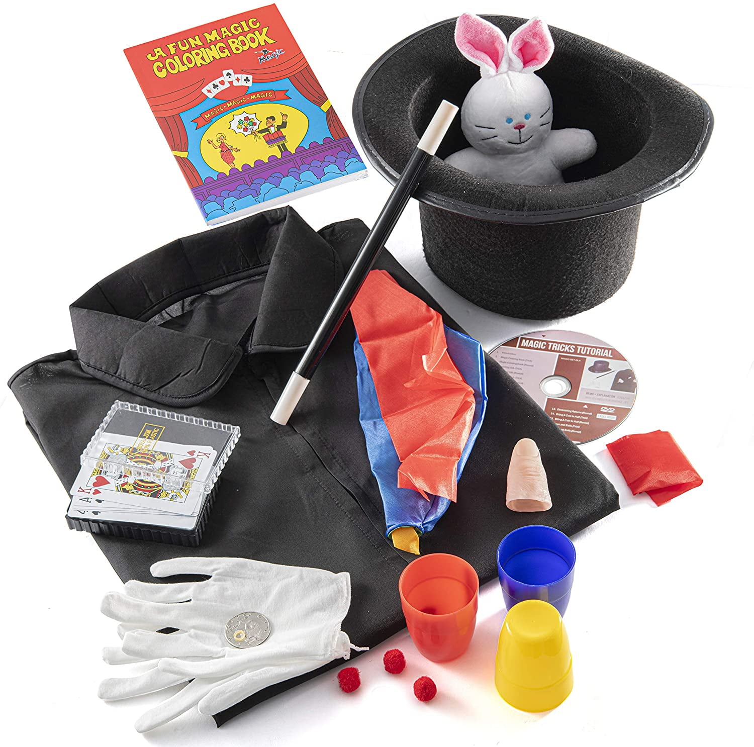 Kids Magician Costume and Kids Magic Kit - Magic Tricks Games Toy with ...