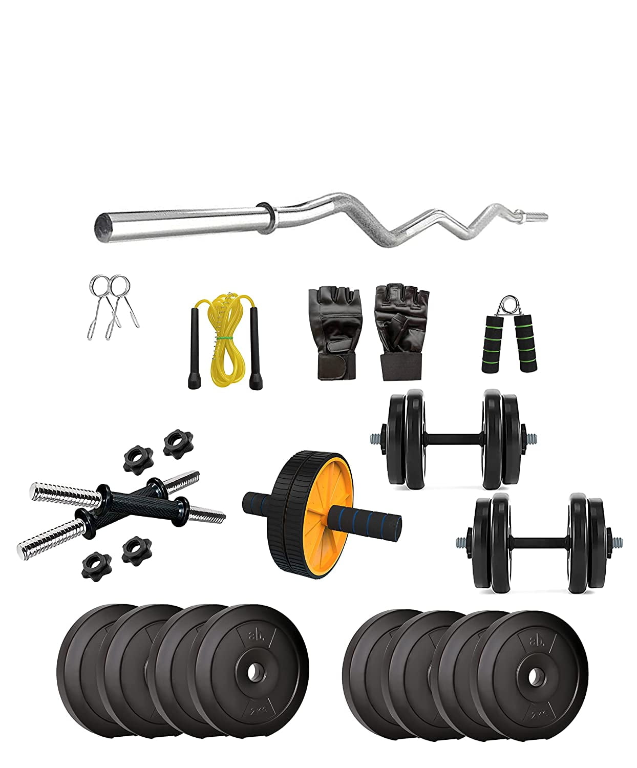 anythingbasic. PVC 16 Kg Home Gym Set with One 3 Ft Curl and One Pair ...
