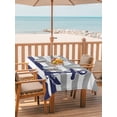 Blue Anchor Rectangle Outdoor Tablecloth with Umbrella Hole Costal Grey ...
