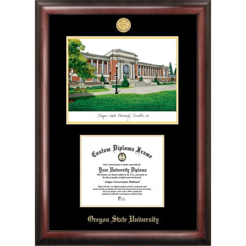 Oregon State University 7" x 9" Gold Embossed Diploma Frame with Campus ...