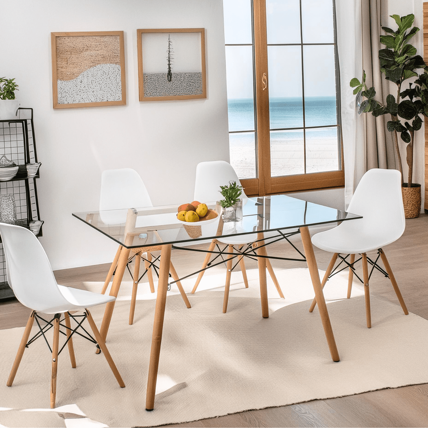 Comedor Rectangular Mesa Eames Vidrio (Mesa Solamente) FurnitureR BESAI ...