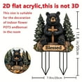 Cevemin Acrylic Garden Stake with Cross and Bear Design - Black Outdoor ...