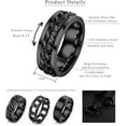 3-Piece Stainless Steel Rings Set for Men and Women, Plain Band, Cuban ...