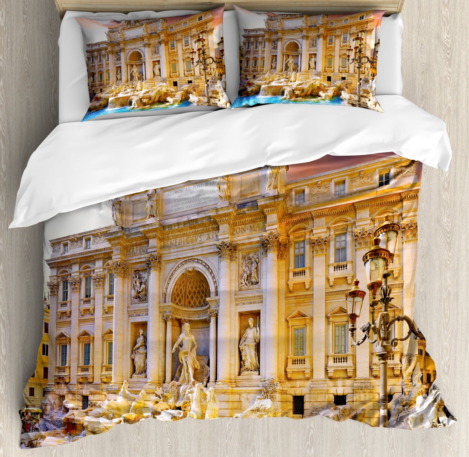 Vintage Duvet Cover Set Queen Size, Ancient Greece Architecture ...