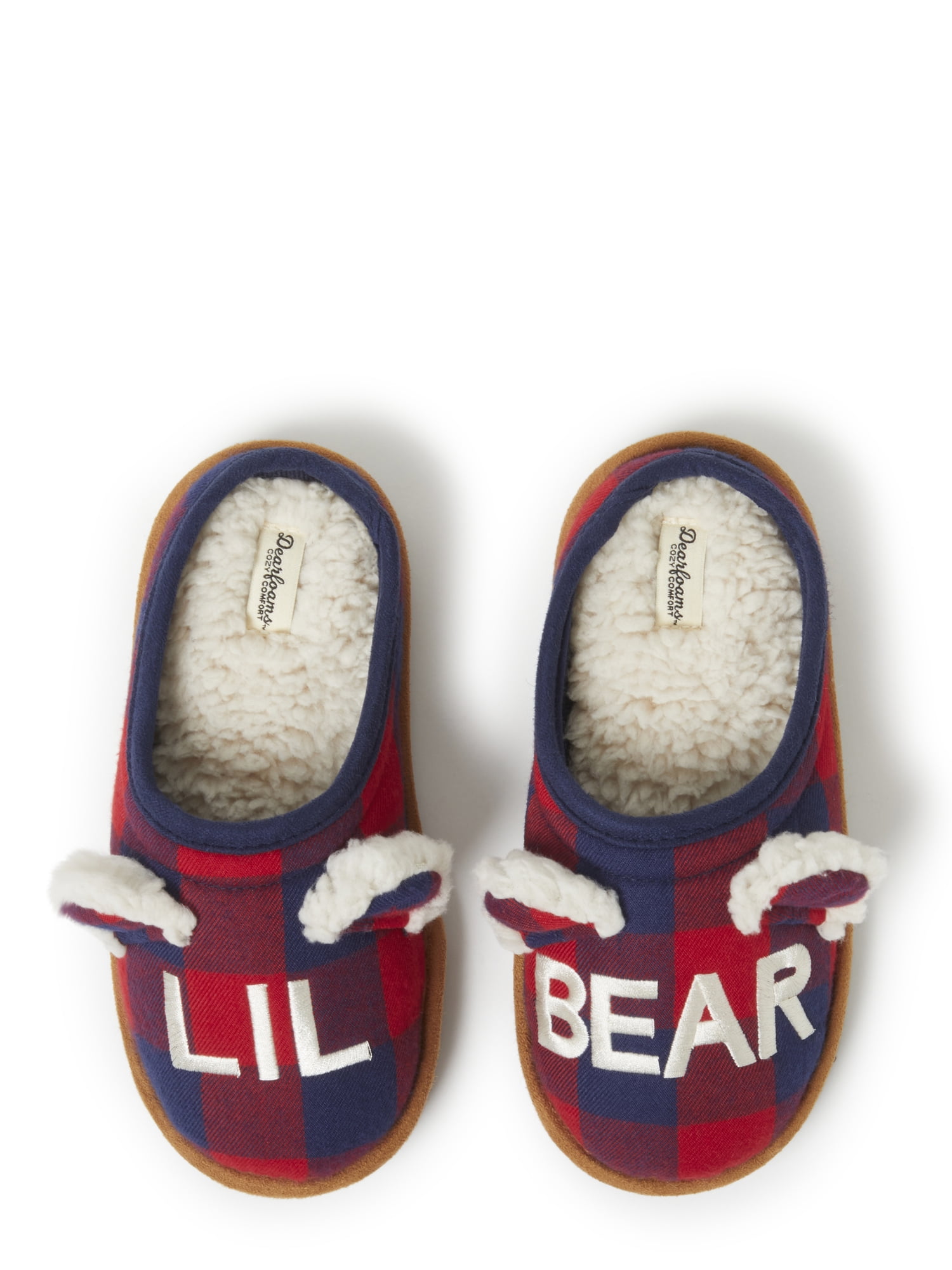 Dearfoams Cozy Comfort Lil Bear Plaid Clog Slippers - Walmart.com
