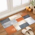 Abstract Color Block Door Mat Grey Orange Geometric Modern Non Slip ...
