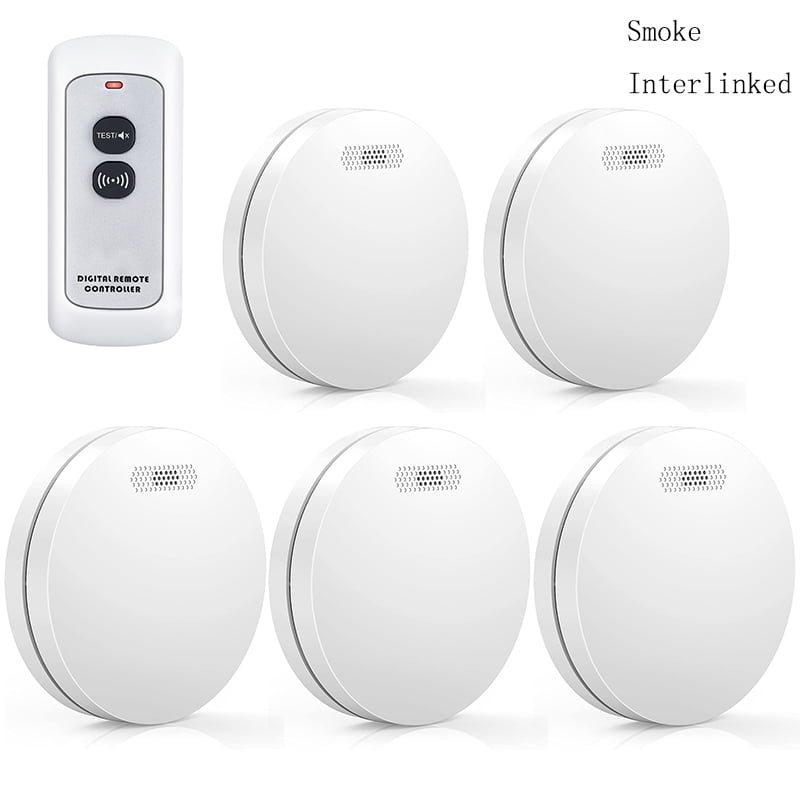 CPVAN Wireless Interlinked Smoke Detector Equipment with Remote Control ...