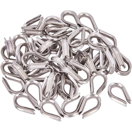 M2 Thimble, 50 Pieces Stainless Steel Cable Lugs Wire Fastening Cable ...