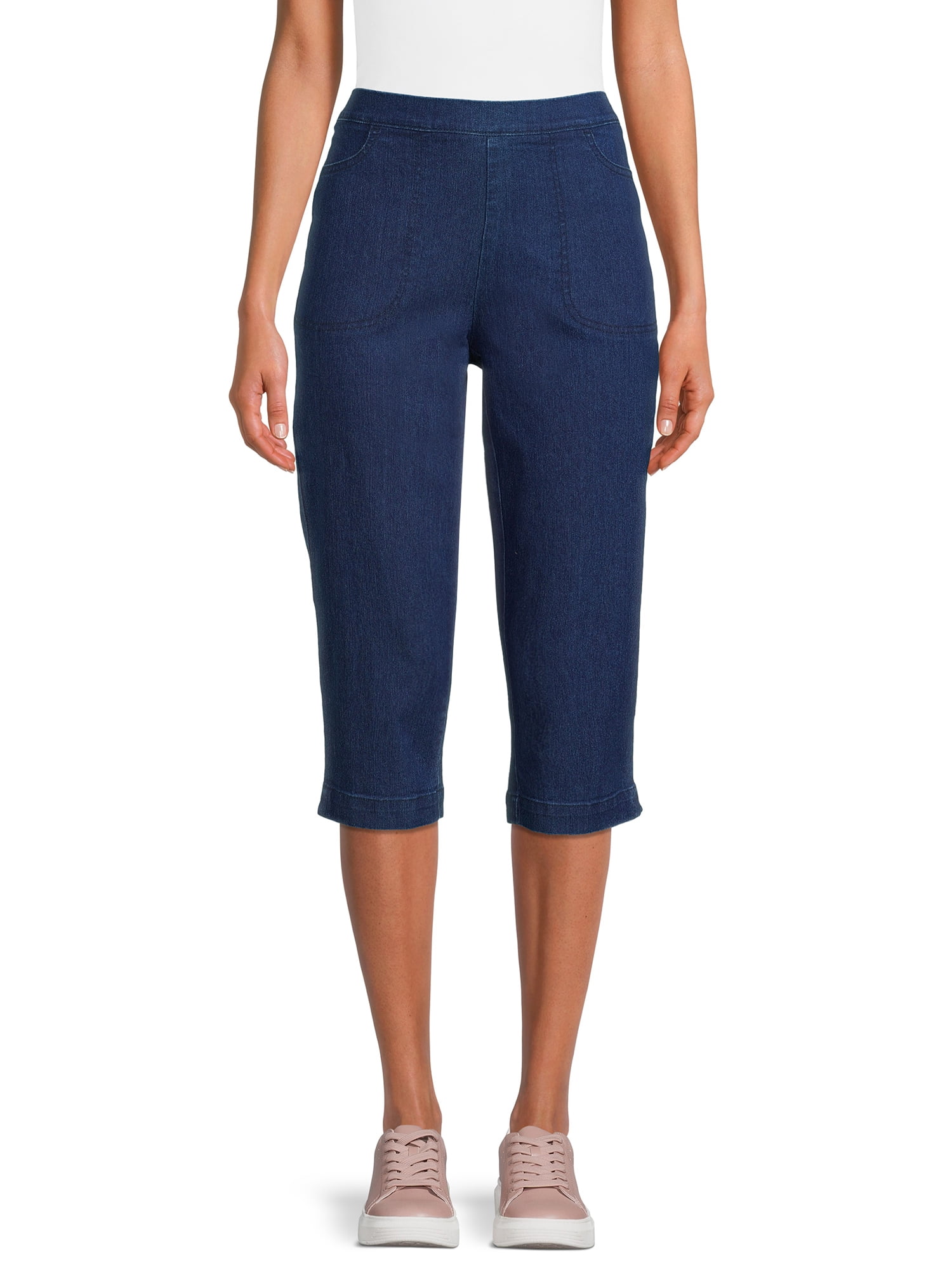 Real Size Women's 19" Pull On 2 Pocket Stretch Capri - Walmart.com