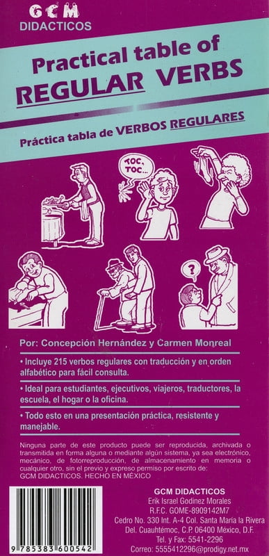 PRACTICAL TABLE OF REGULAR VERBS GODINEZ MORALES ERIK ISRAEL /GCM ...
