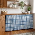 Blue Weave Mesh Cabinet Curtains 32" W x 55" L, Modern Minimalist ...