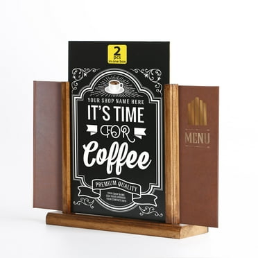 M&T Displays Contemporary Desktop Menu Holder with Chalkboard, Portrait ...