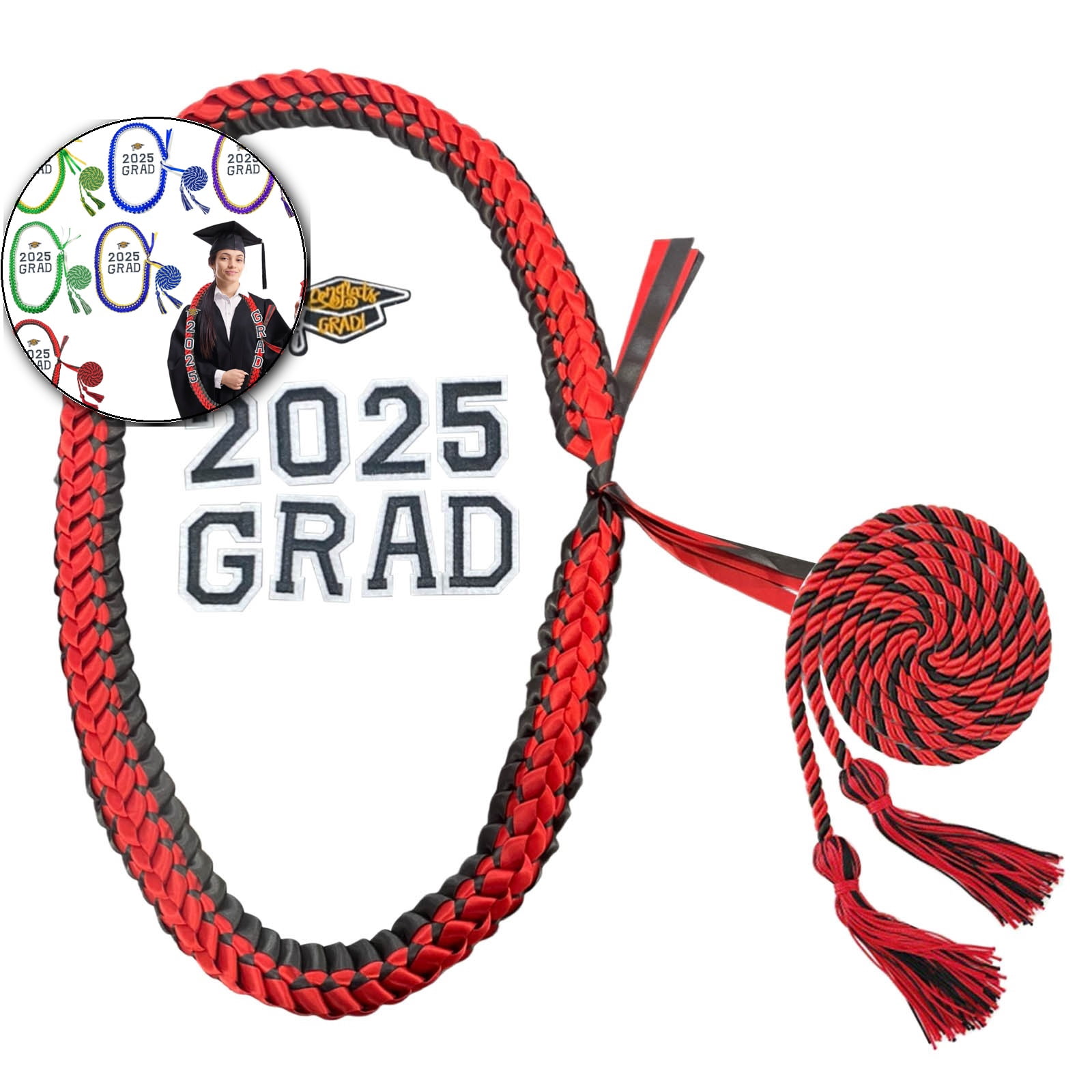 Dvruxg Graduation Leis 2025 Graduation Ribbon Lei Double Braided ...
