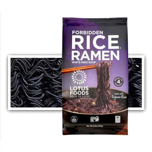 Lotus Foods - Forbidden Rice Ramen, White Miso Soup, 80g, Lotus Foods ...