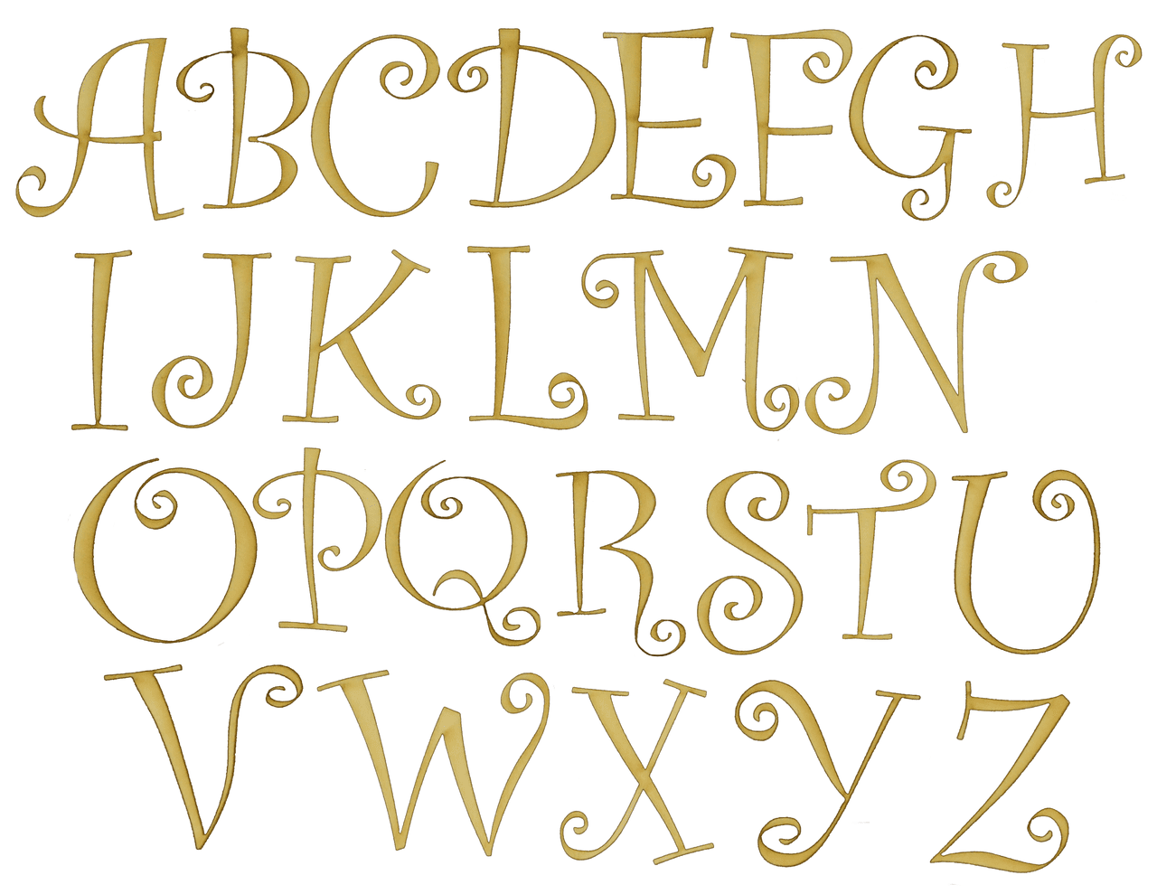 Unfinished Wood Letter Alphabet in Curlz Font (10" Tall (1 Full ...