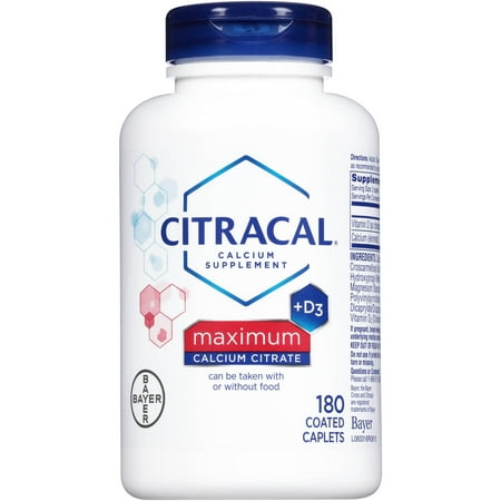 Citracal Maximum Calcium Citrate + D3 Calcium Supplement, 180 count ...