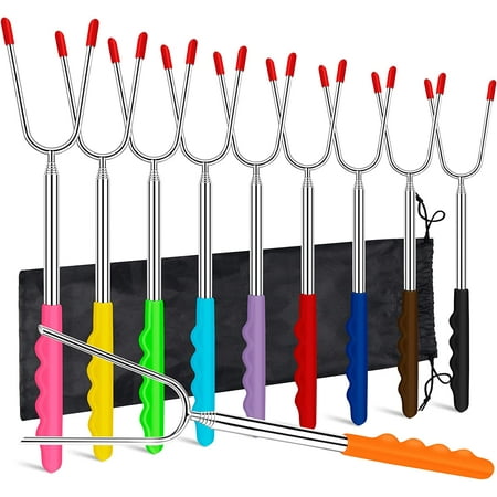 Marshmallow Roasting Sticks 10 Pack,45.3 inch Extendable Rotating ...