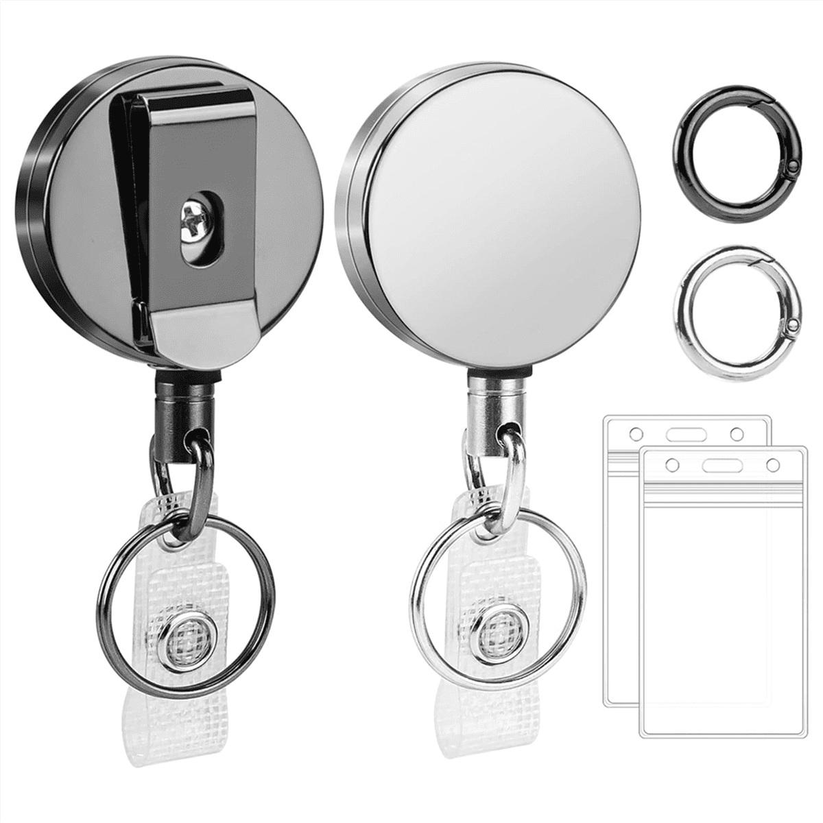Click here for Unbranded 2 Pack Heavy Duty Retractable Badge Reel... prices