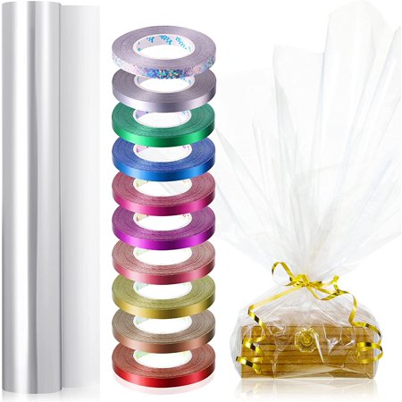Cellophane Wrap Roll Cellophane Bag Cellophane Basket Wrap with 10 ...
