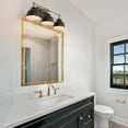 LNC 3-Light Black and Gold Round Modern/Contemporary Bathroom Vanity ...
