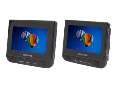 Craig Electronics CTFT719 - Two LCD monitors / DVD player - display - 7 ...