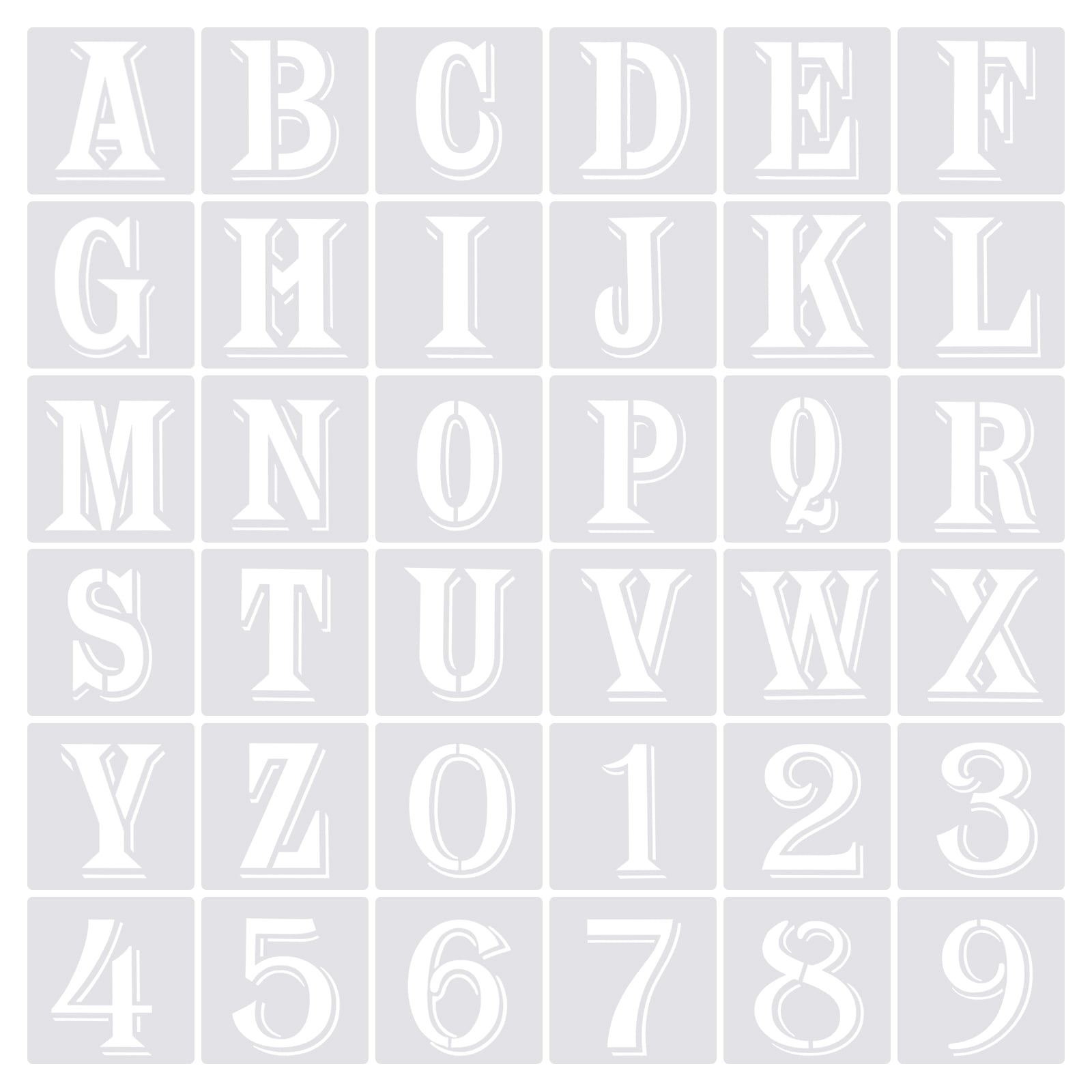 Uxcell 3 Inch Letter Number Stencils 4" Width Alphabet Numbers ...