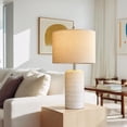 24'' Medium - Beige and White Ceramic Table Lamp Set of 2 for Bedroom ...