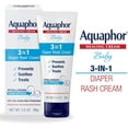 Aquaphor Baby Diaper Rash Cream, 3-in-1 Relief, Zinc Oxide, 3.5 Oz Tube ...