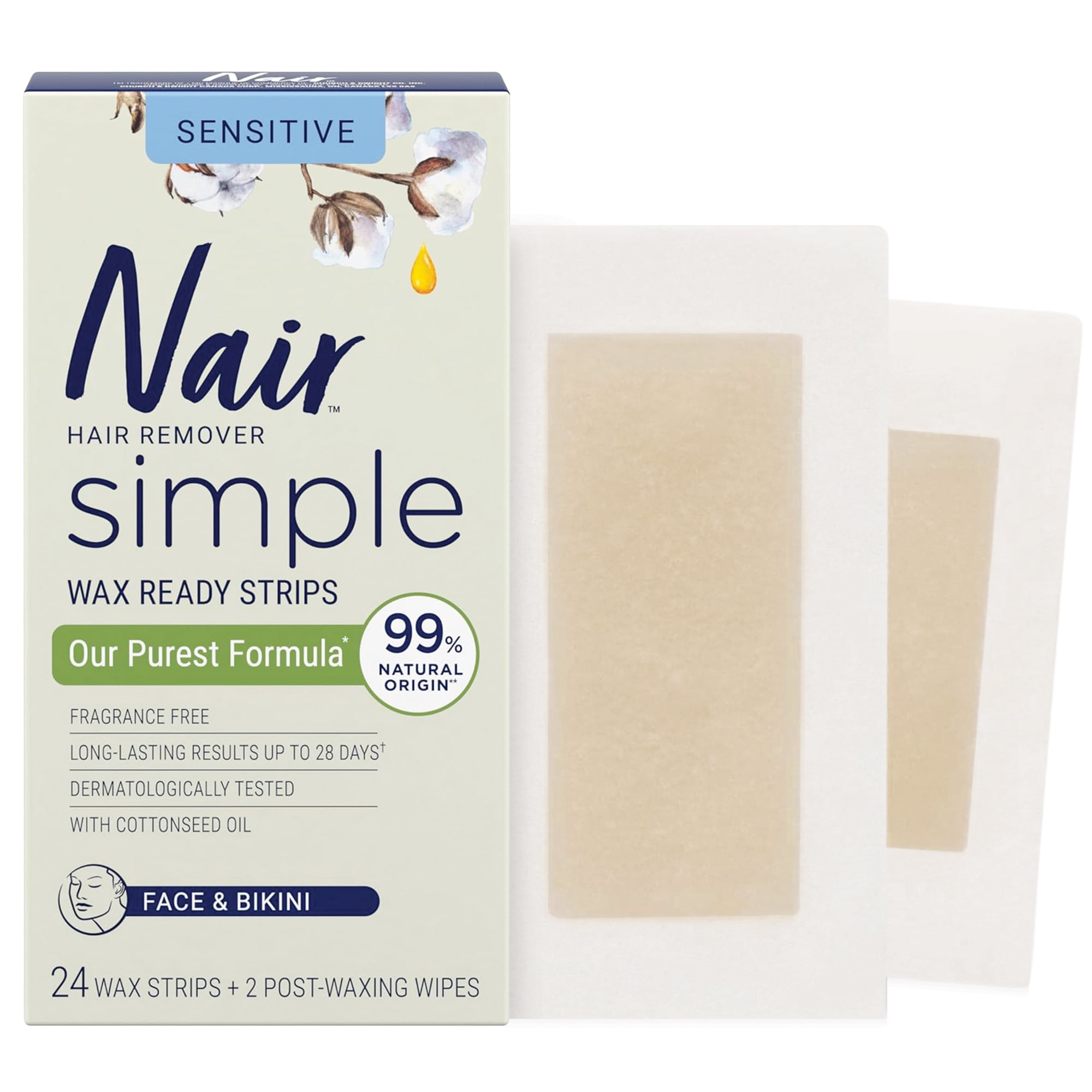 Click here for Nair Simple Wax Strips For Face And Bikini With Co... prices