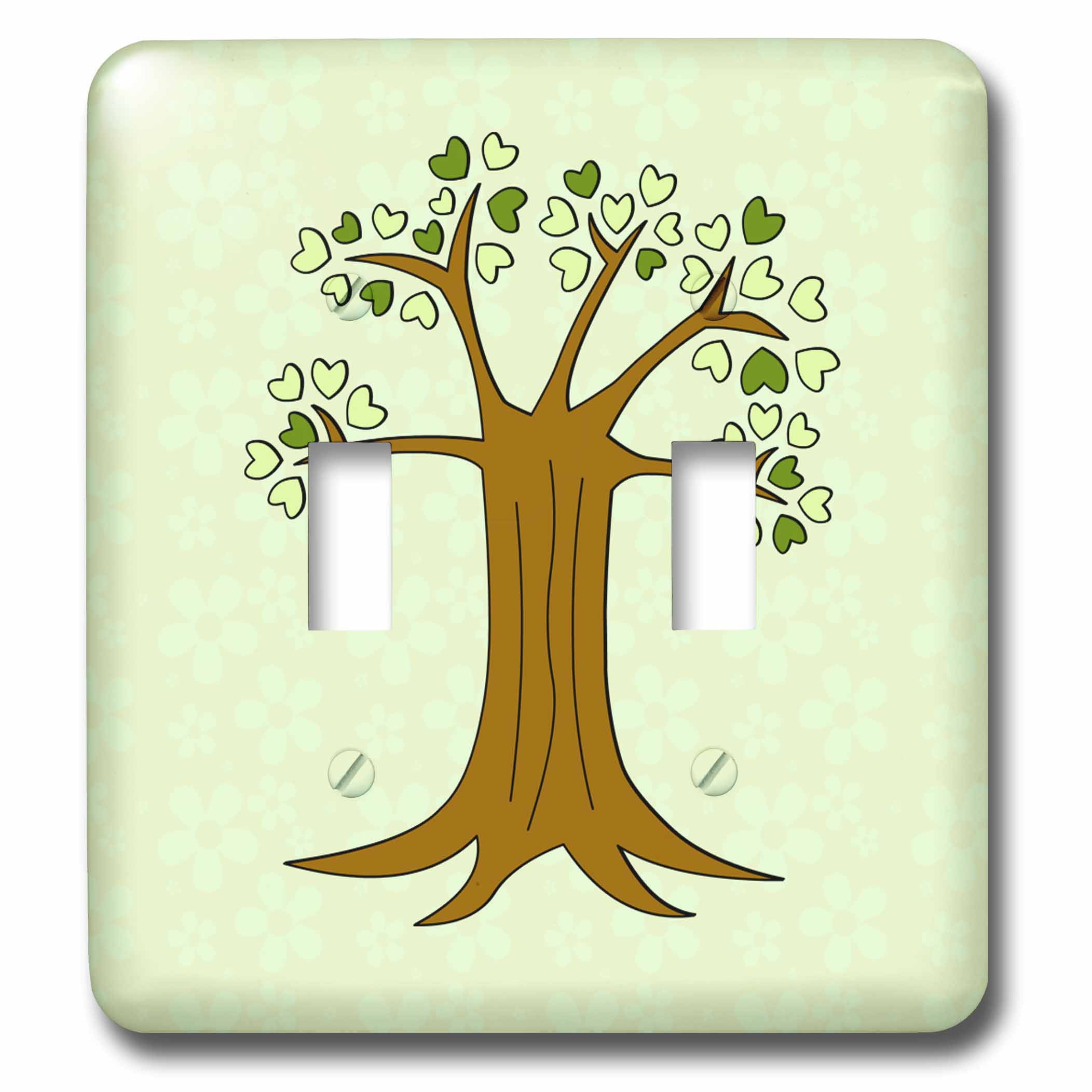 3dRose Tree of Life Green and Brown - Double Toggle Switch (lsp_28547_2 ...