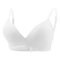 Abtuhar Women Solid Color V Neck Back Closure Breathable Support Bras ...