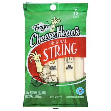 Great Value Light Mozzarella String Cheese Snack, 10 oz Bag, 12 Cheese ...